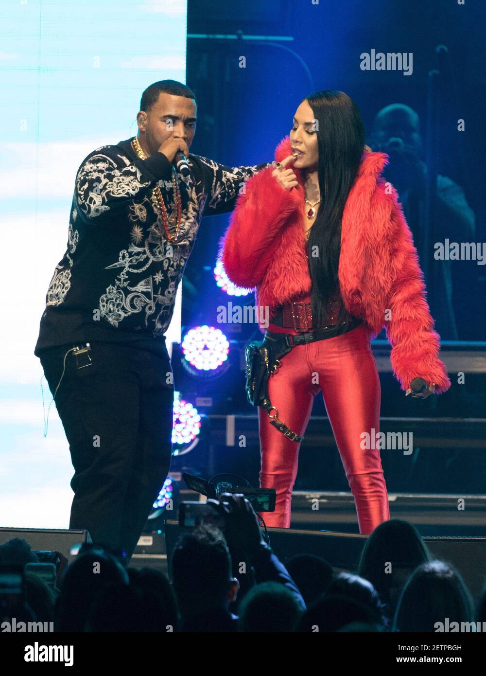 MIAMI, FLORIDA - APRIL 23: Rapper Don Omar and Ivy Queen are seen on ...