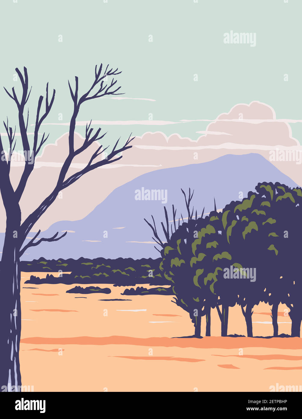 Extinct volcanic landscape Stock Vector Images - Alamy