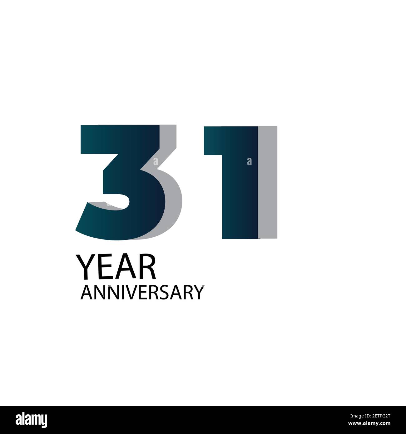 31 Year Anniversary Vector Template Design Illustration Blue Elegant ...