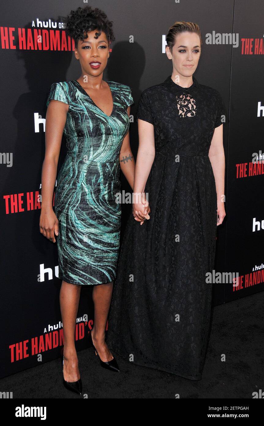 (L-R) Samira Wiley and Wife Lauren Morelli arrives at Hulu's "The ...