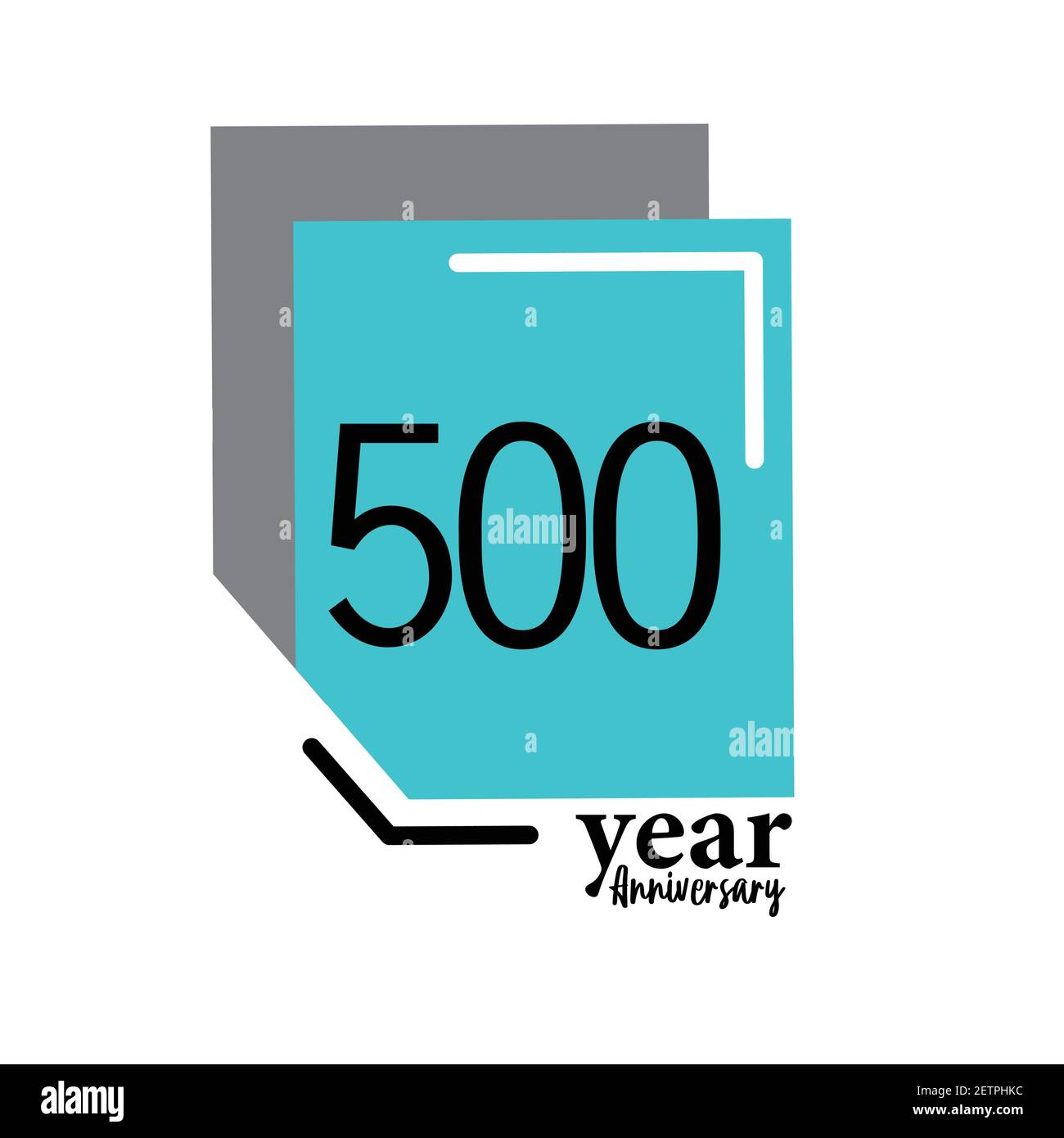 500 Year Anniversary Vector Template Design Illustration Blue Box ...