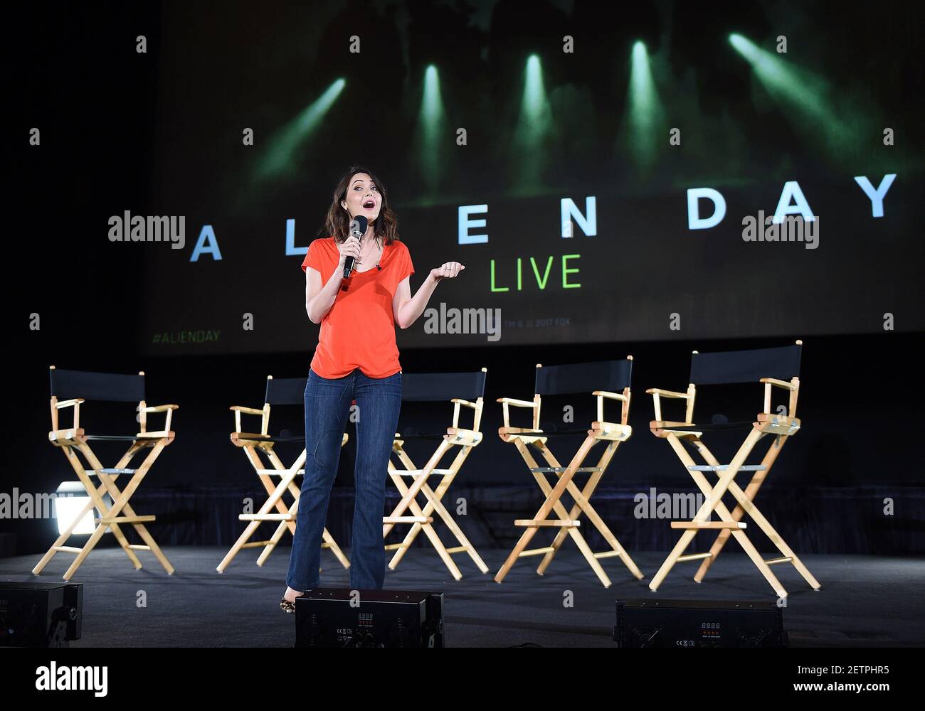 LOS ANGELES, CA - APRIL 26: Live stream host Jessica Chobot at "Alien ...
