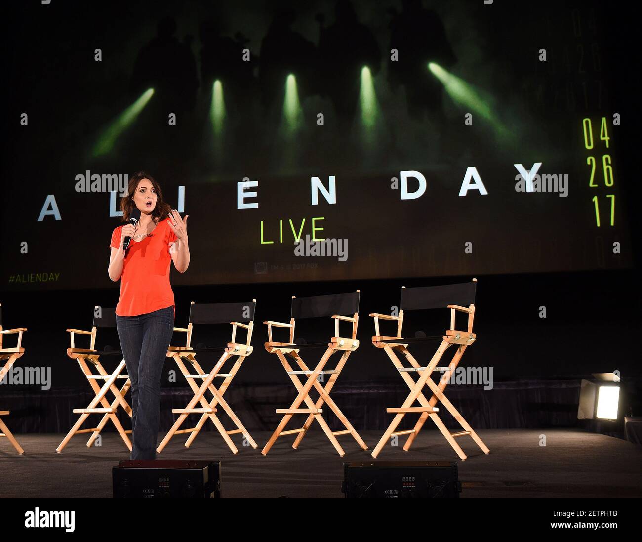 LOS ANGELES, CA - APRIL 26: Live stream host Jessica Chobot at "Alien ...