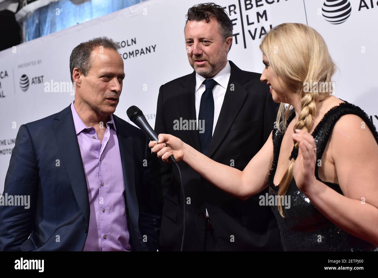 NEW YORK - APRIL 26: (L-R) Co-producers and directors Sebastian Junger ...