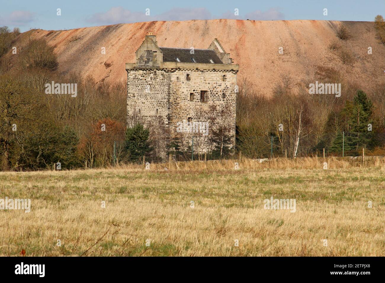 Niddry Castle in West Lothian Behind an Agricultural Field and With a ...