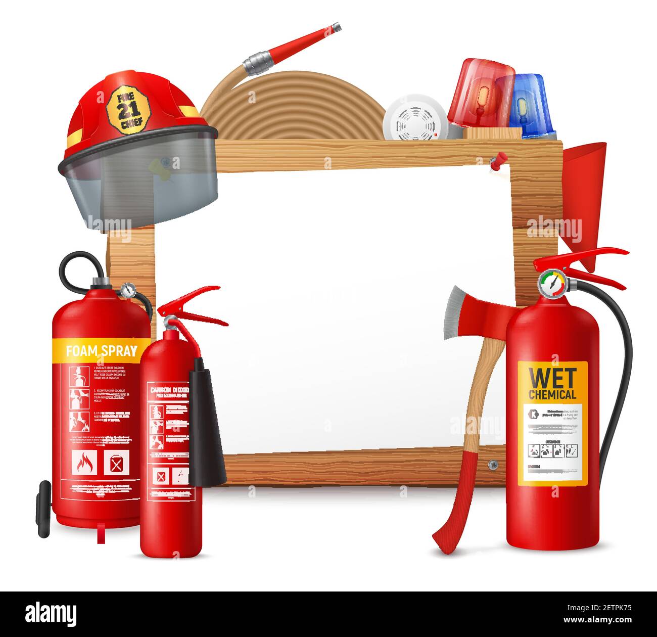 Fire Fighting Frame Composition Stock Vector Image & Art - Alamy