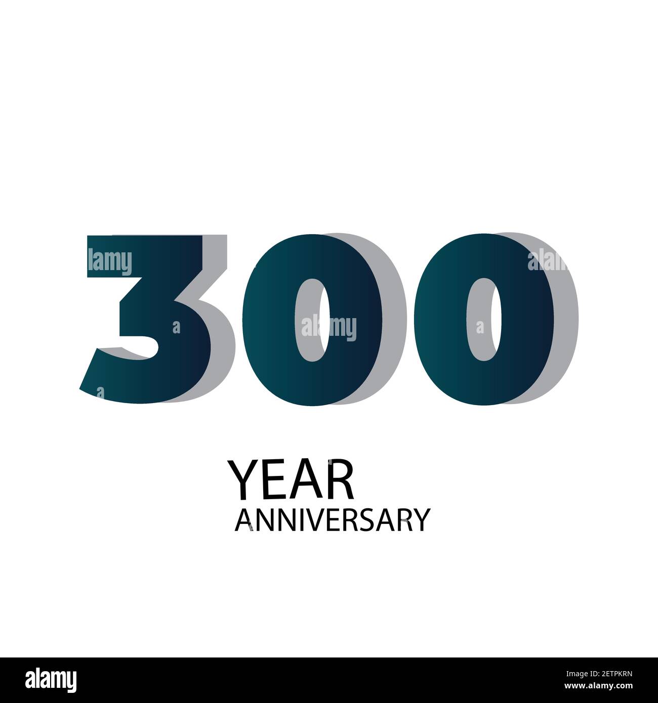 300 Year Anniversary Vector Template Design Illustration Blue Elegant ...