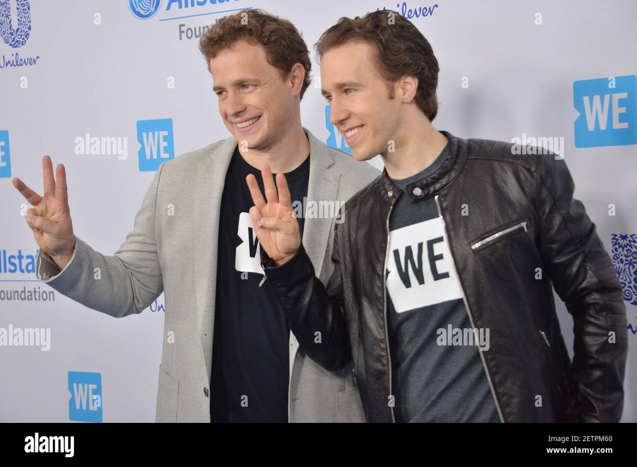 (L-R) We Day founders Marc Kielburger and Craig Kielburger arrives at ...