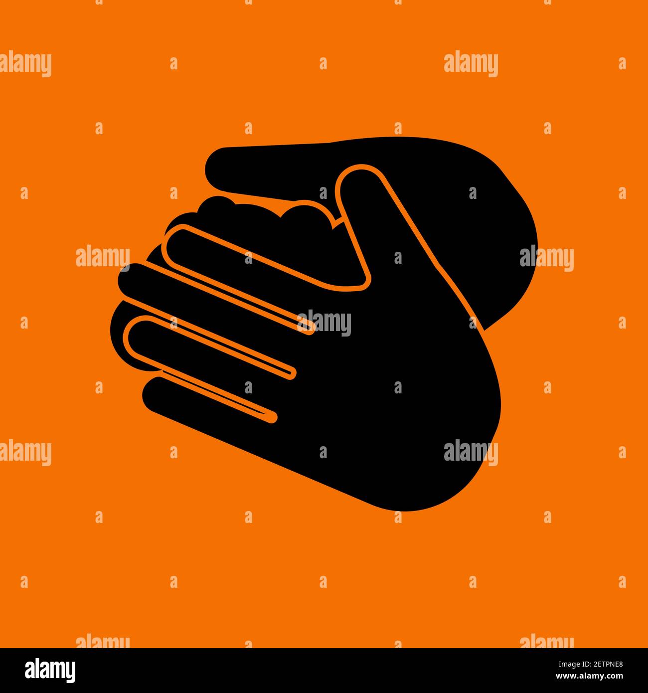 Hand Washing Icon. Black on Orange Background. Vector Illustration ...