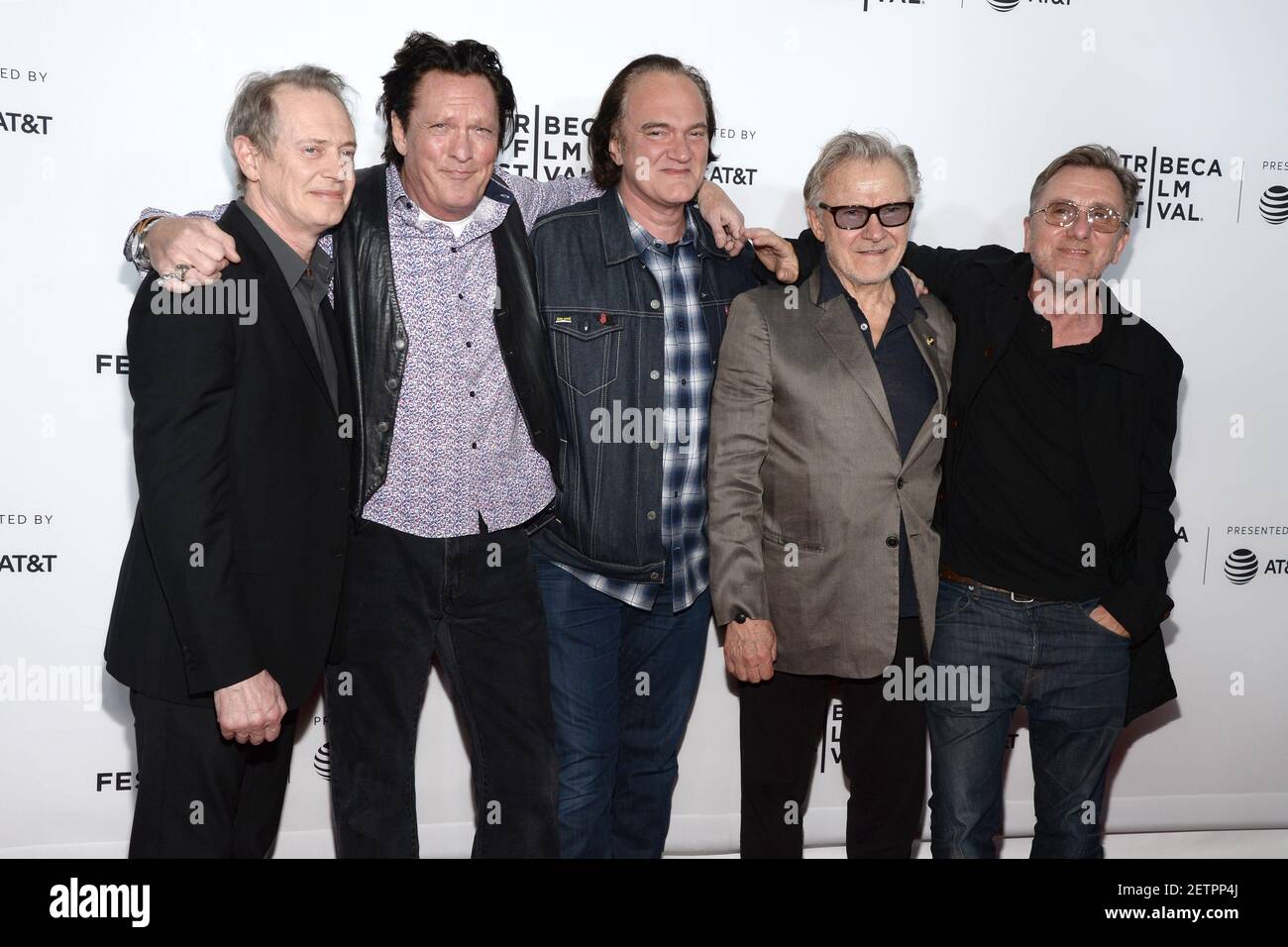 (L-R) Steve Buscemi, Michael Madsen, Director Quentin Tarantino, Harvey ...
