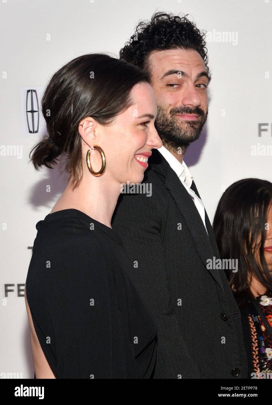L-R: Actors Rebecca Hall and Morgan Spector attend the U.S. premiere of ...