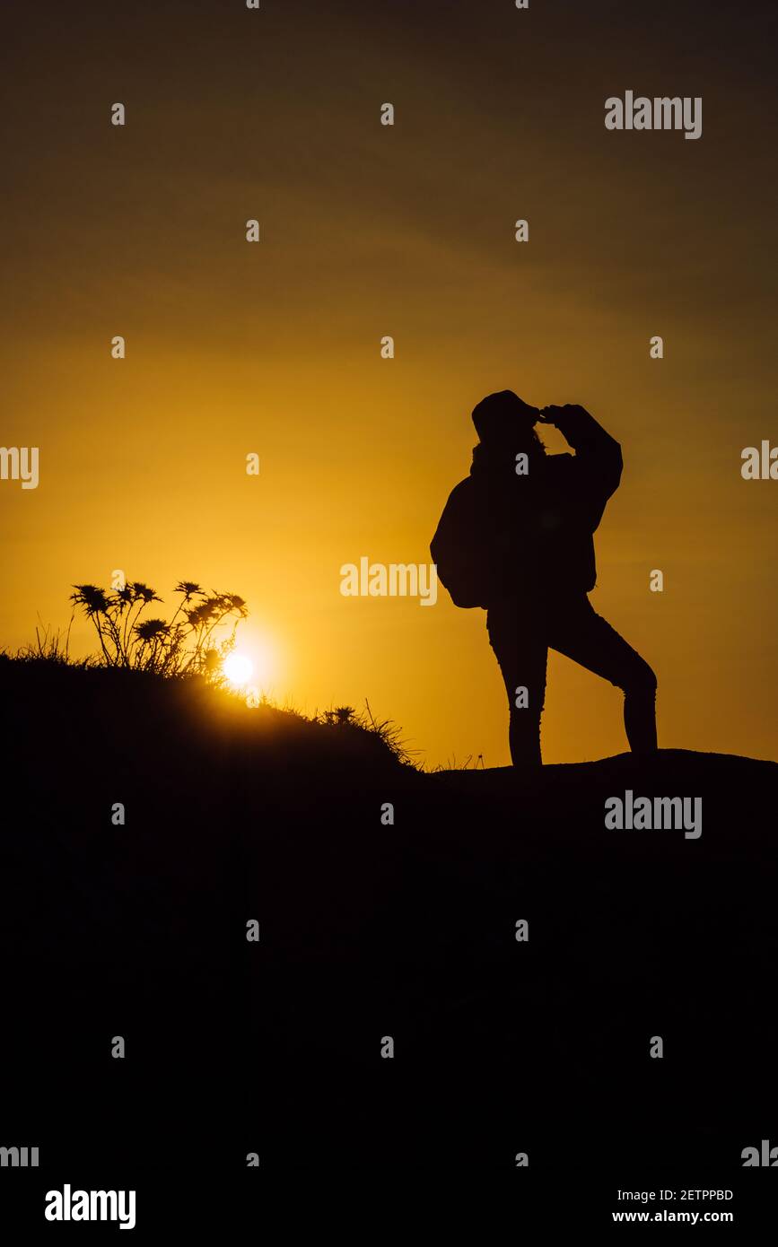 sunset at Argimusco mount Etna Sicily Stock Photo - Alamy