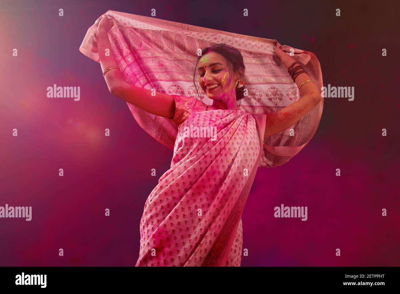 Posing saree traditional happy hi-res stock photography and images - Alamy
