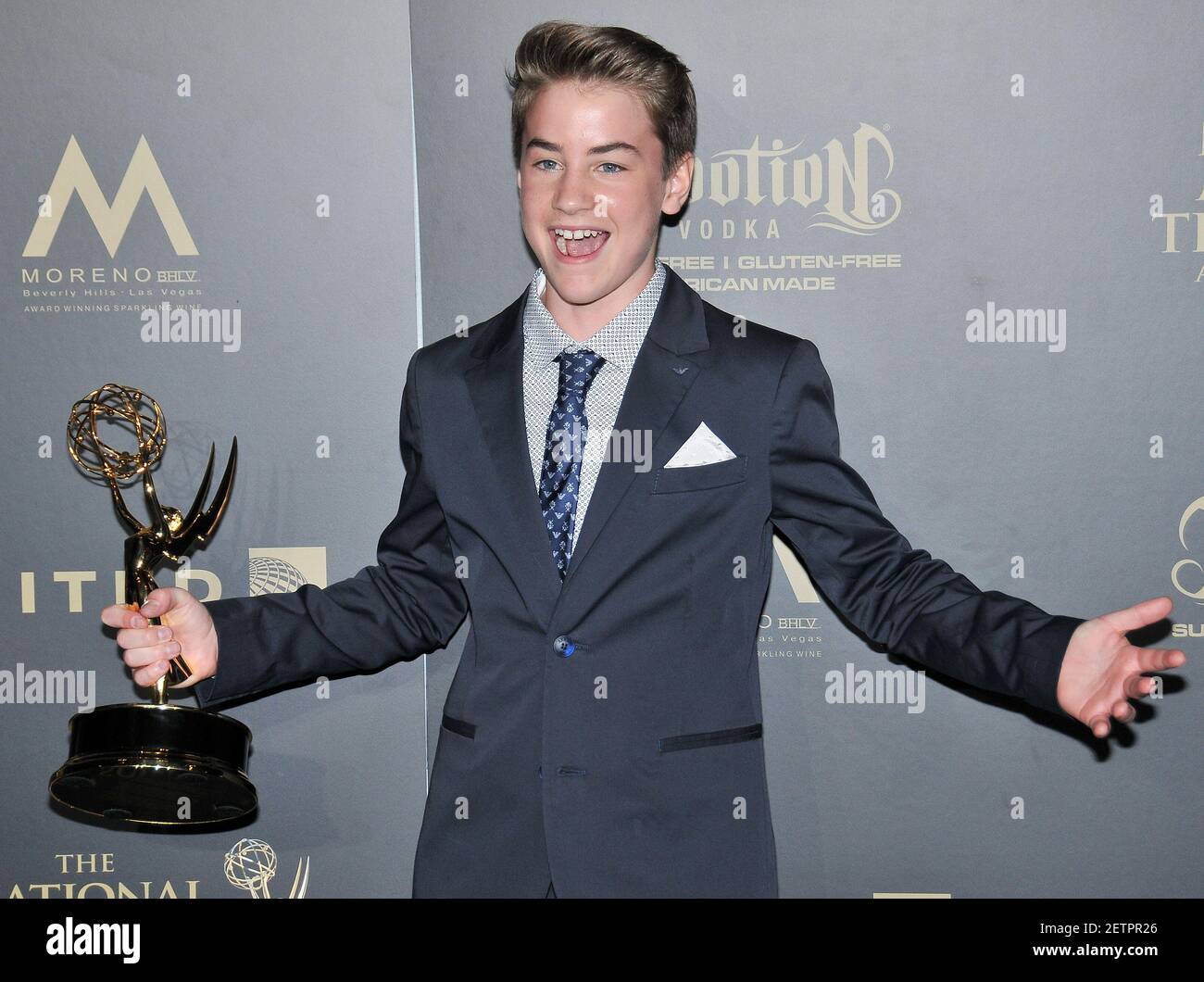 Isaac Kragten backstage with his Emmy at the 44th Annual Daytime ...