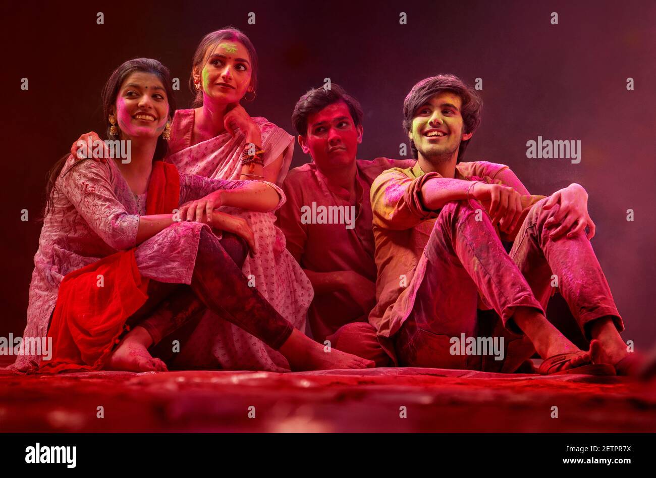 Group indian friends posing together hi-res stock photography and ...