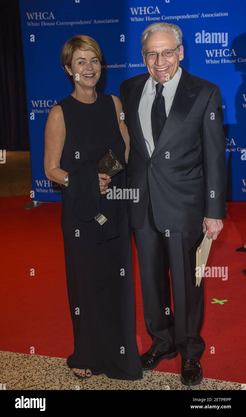 Writer Elsa Walsh (L) and journalist Bob Woodward arrive for the White ...