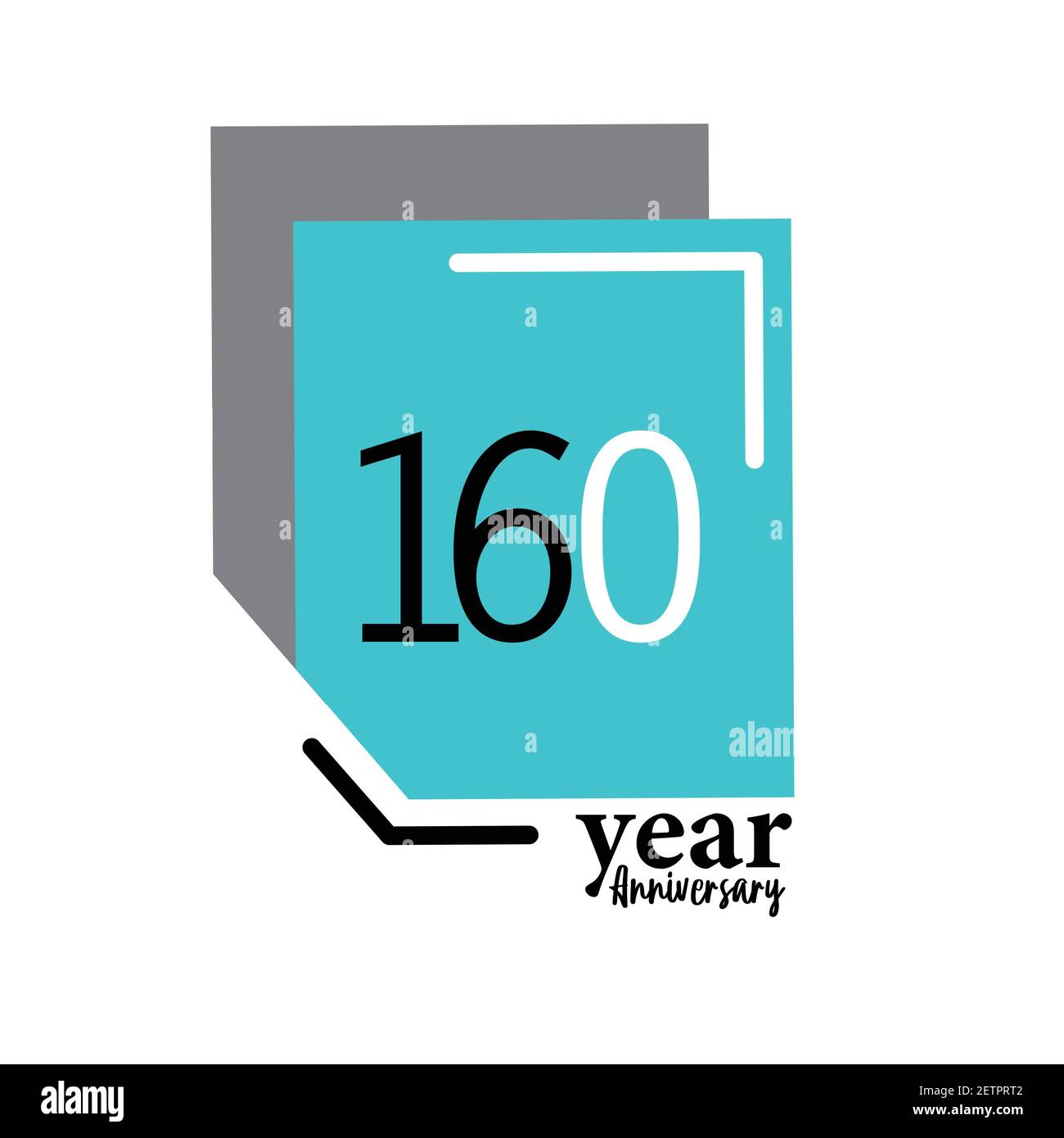 160 Year Anniversary Vector Template Design Illustration Blue Box ...
