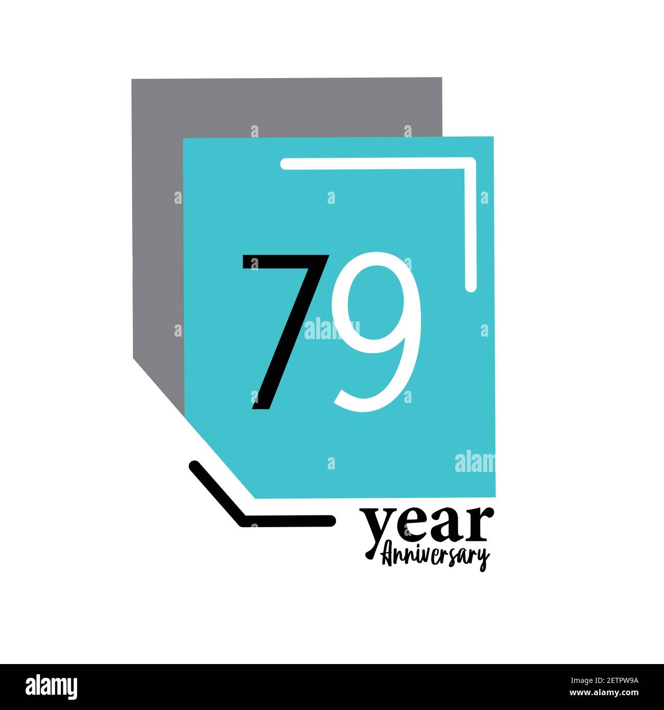 79 Year Anniversary Vector Template Design Illustration Blue Box ...