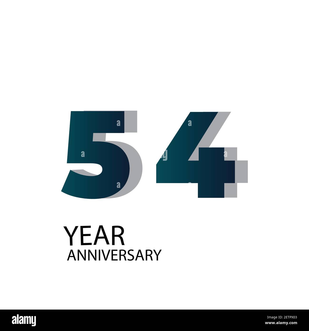 54 Year Anniversary Vector Template Design Illustration Blue Elegant ...