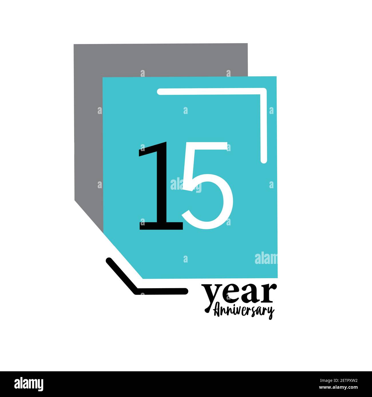 15 Year Anniversary Vector Template Design Illustration Blue Box ...