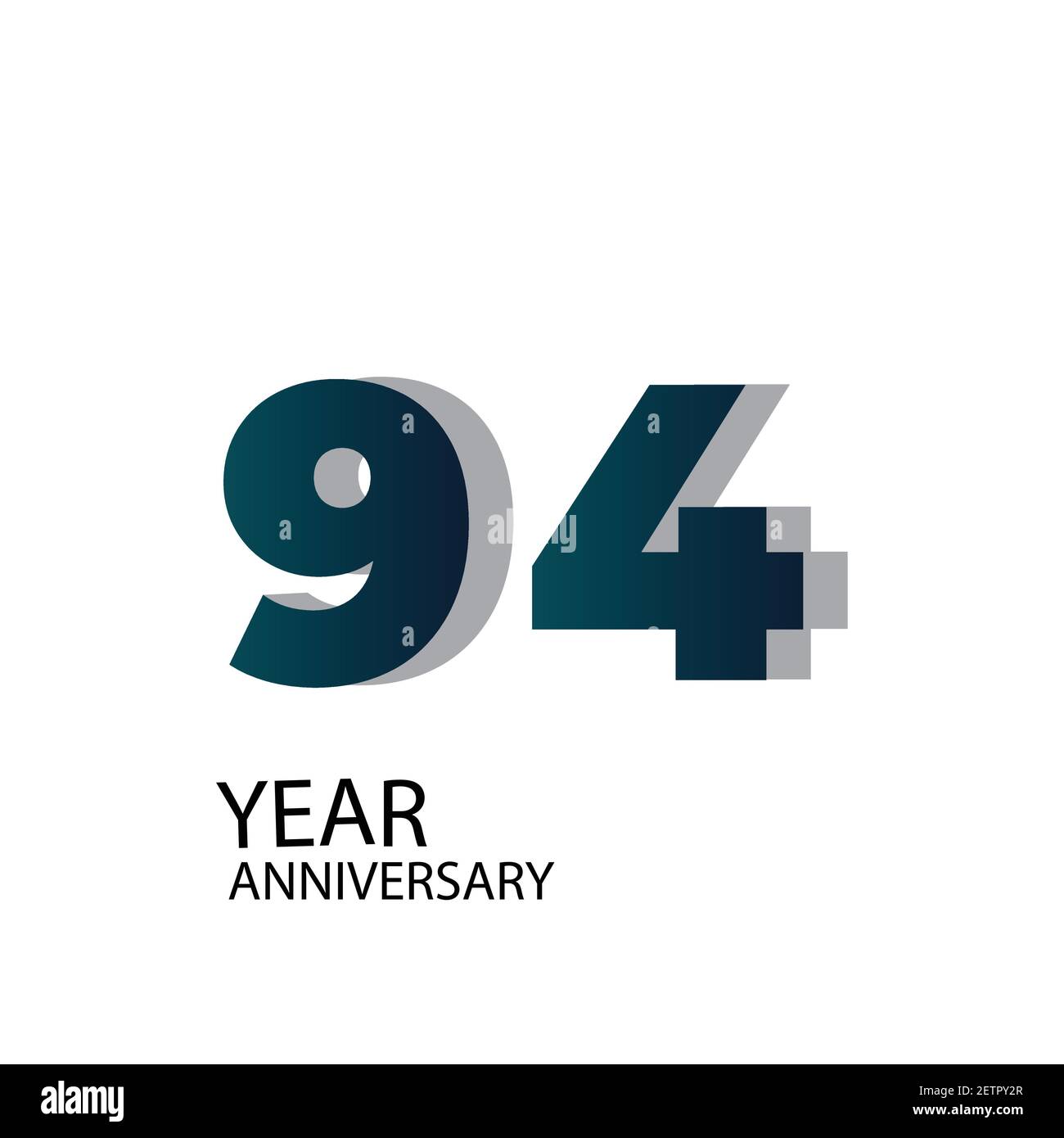 94 Year Anniversary Vector Template Design Illustration Blue Elegant ...