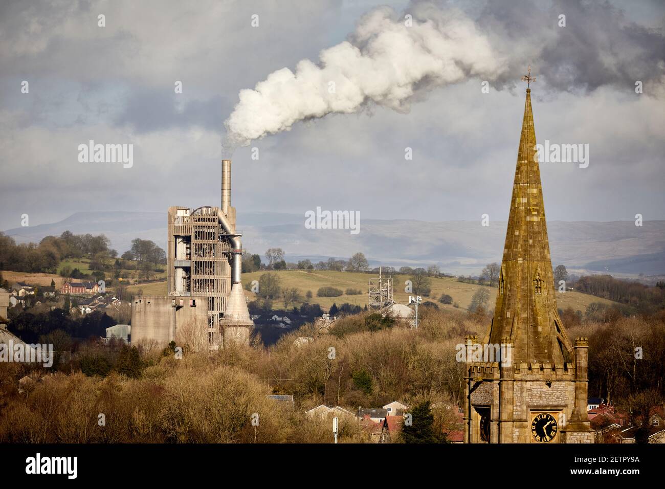 View from Clitheroe Castle, St Mary Magdalene C Of E Church and Hanson ...