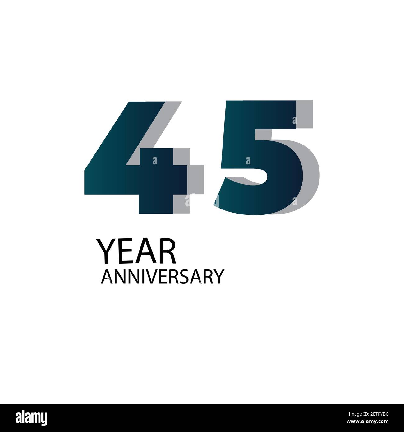 45 Year Anniversary Vector Template Design Illustration Blue Elegant ...