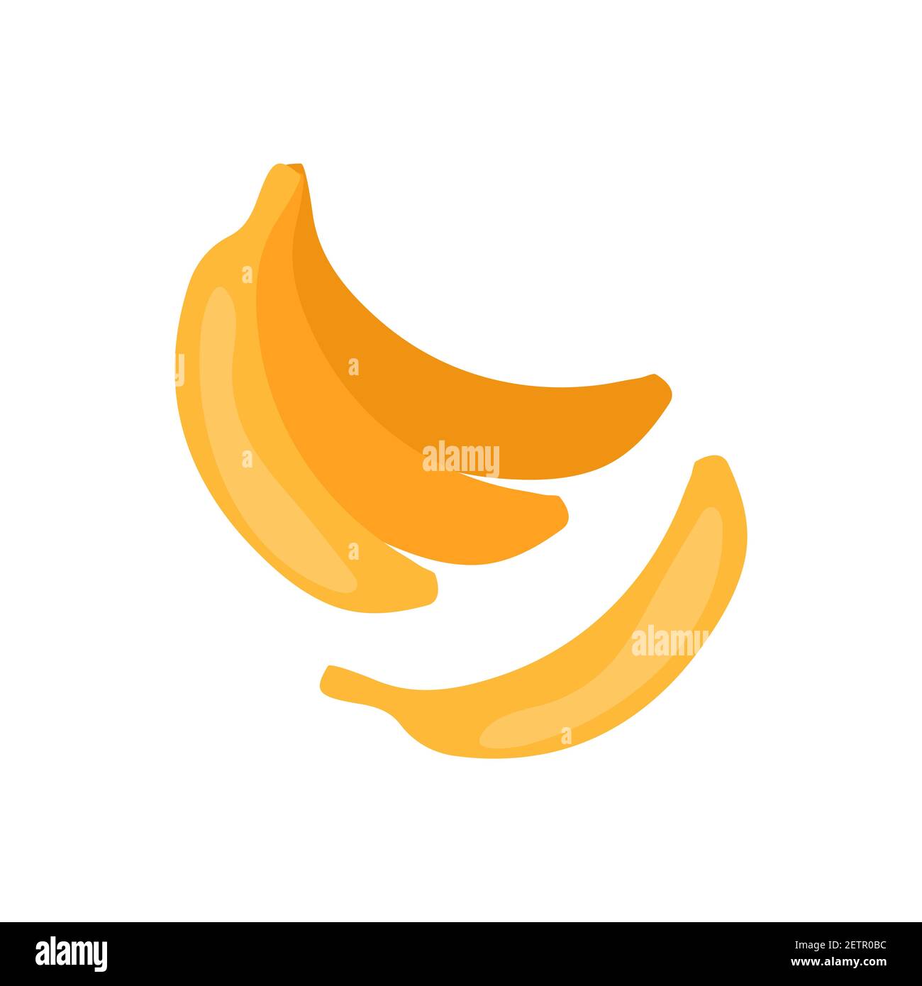 Summer banana isolated on white background. Doodle fruit. Natural ...