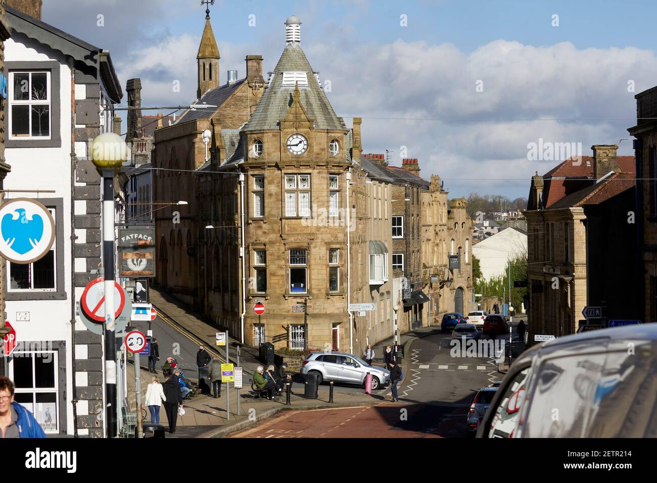 Clitheroe Library on Castle Street in the town centre Ribble Valley in ...
