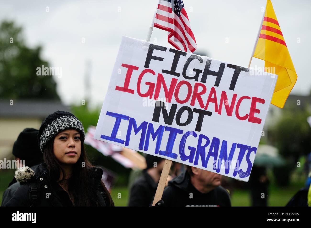 Protesters rally during International Workers' Day in Seattle, Wash ...