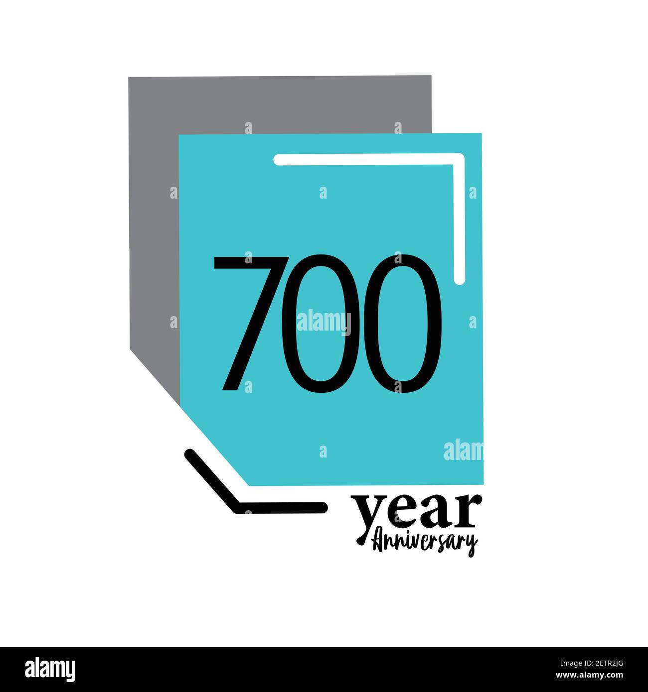 700 Year Anniversary Vector Template Design Illustration Blue Box ...