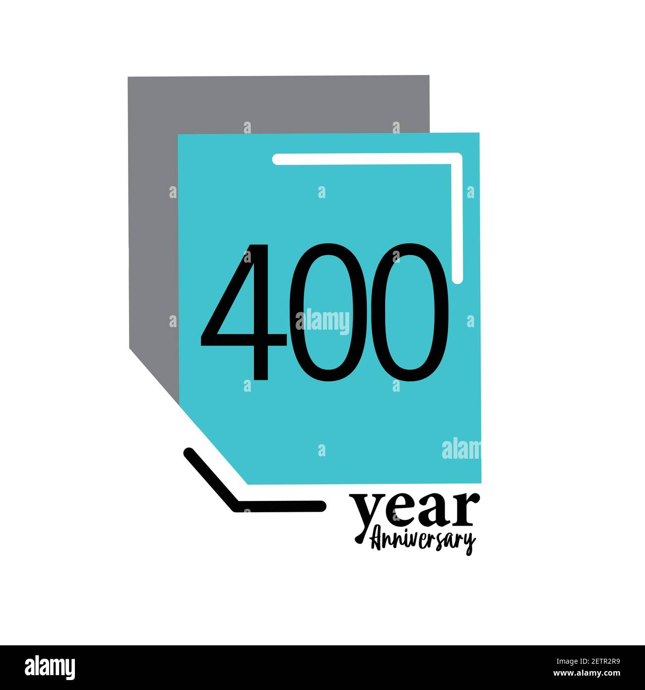 400 Year Anniversary Vector Template Design Illustration Blue Box ...