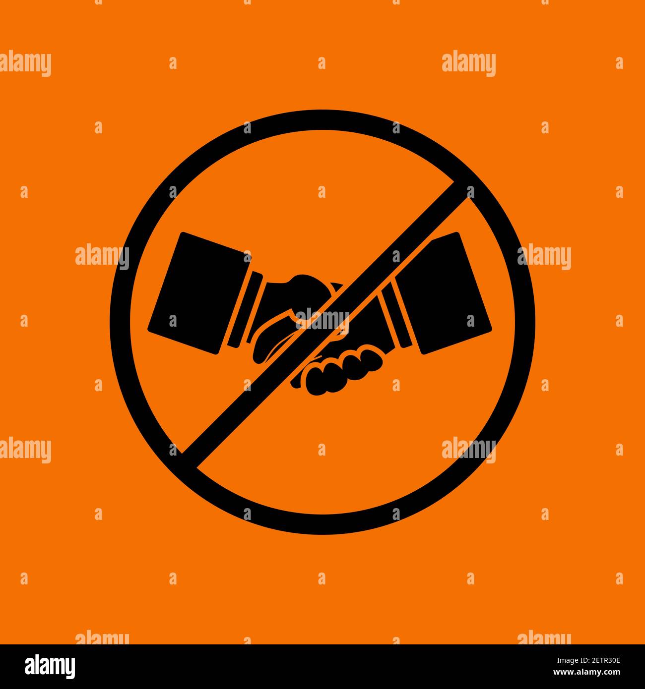No Hand Shake Icon. Black on Orange Background. Vector Illustration ...