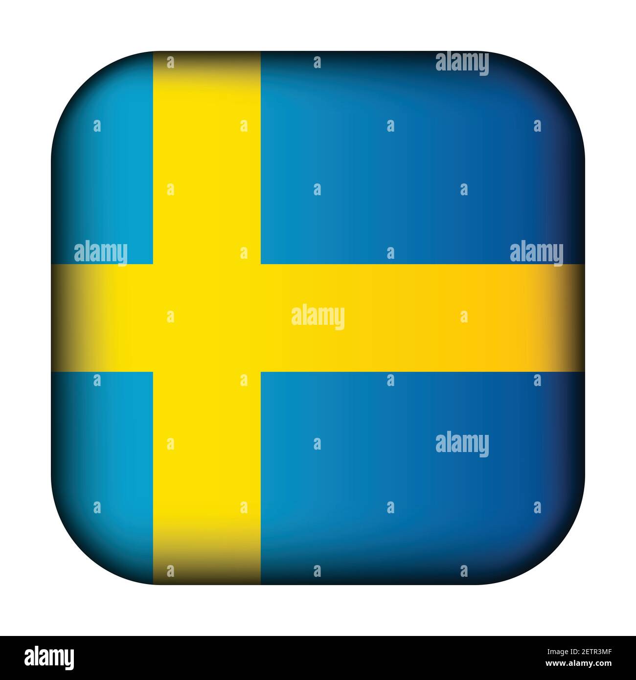 Glass light ball with flag of Sweden. Squared template icon. Swedish ...