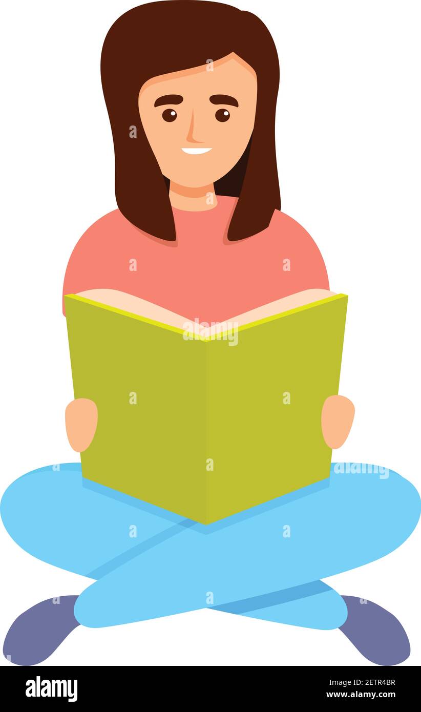 Learning girl icon. Cartoon of learning girl vector icon for web design ...