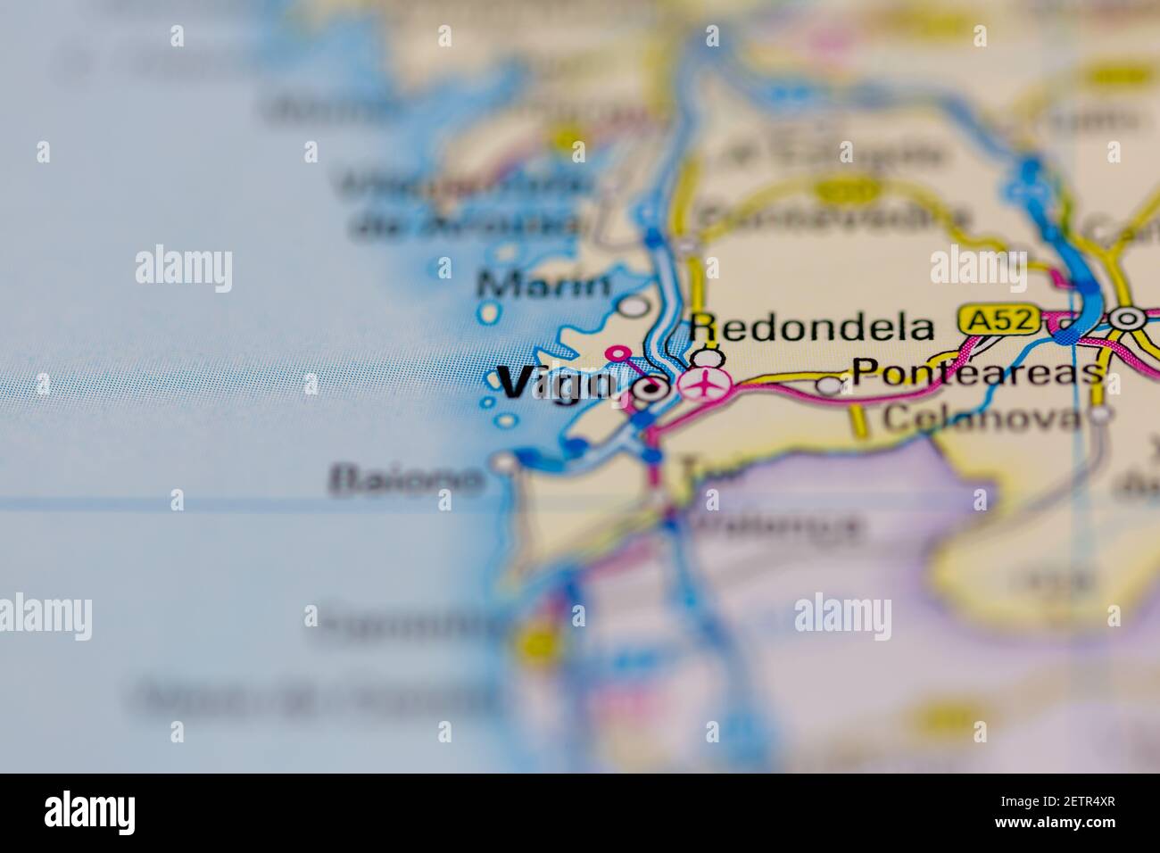 Vigo Shown on a road map or Geography map and atlas Stock Photo - Alamy