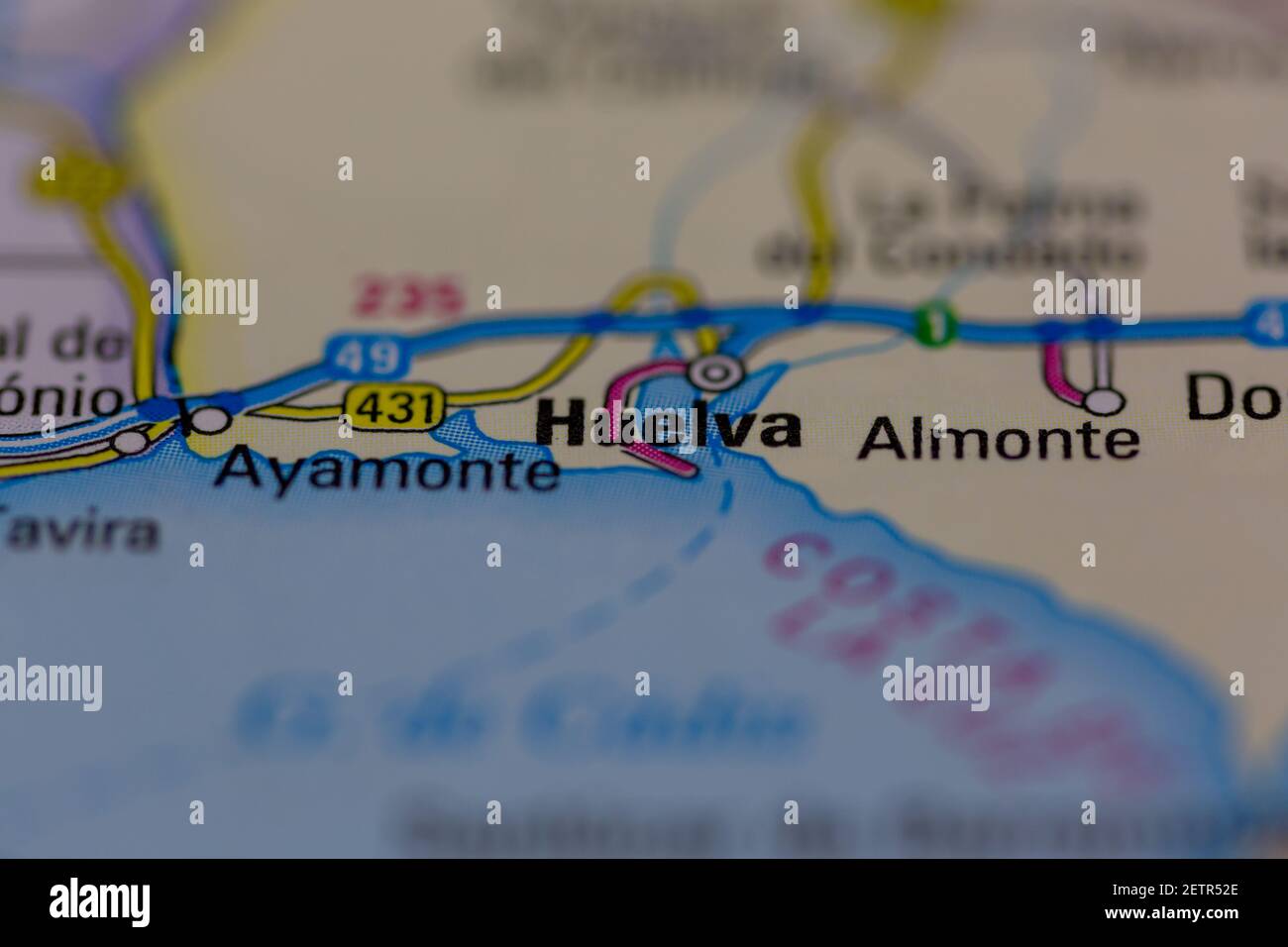 Huelva on a map hi-res stock photography and images - Alamy