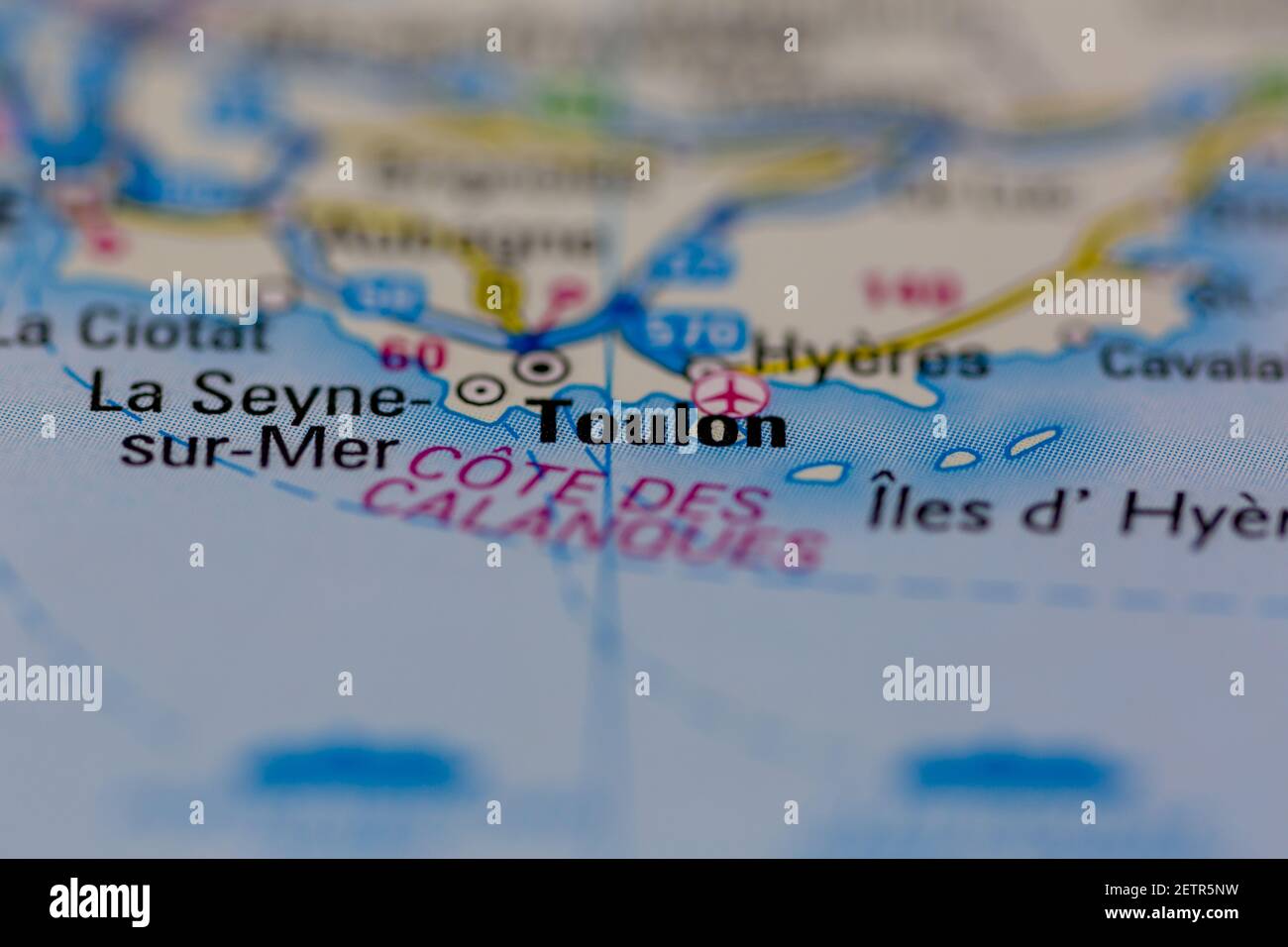 Toulon Shown on a road map or Geography map and atlas Stock Photo - Alamy