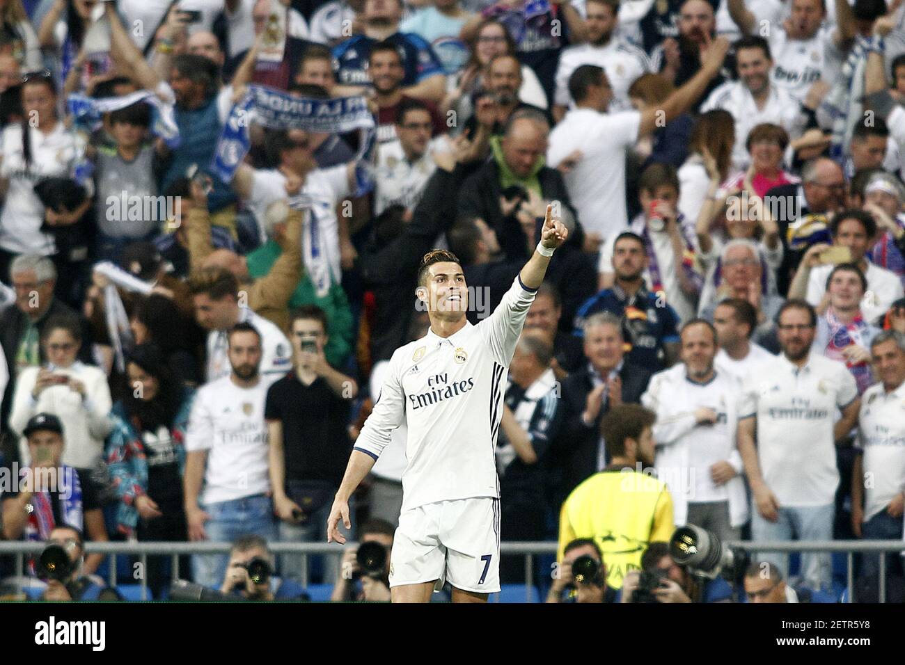 Real Madrid's Cristiano Ronaldo celebrates goal during Champions League ...