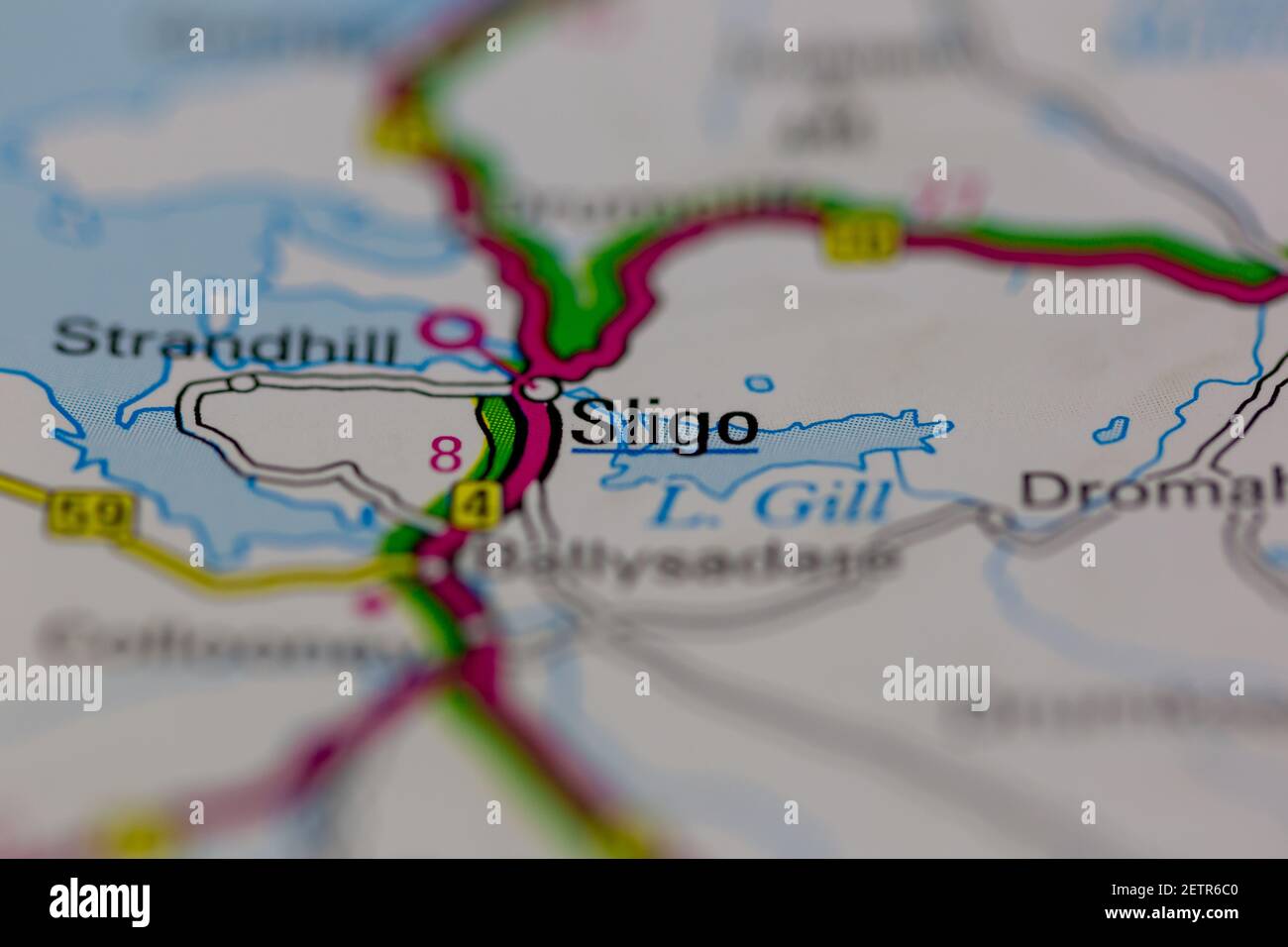 Sligo Shown on a road map or Geography map and atlas Stock Photo - Alamy