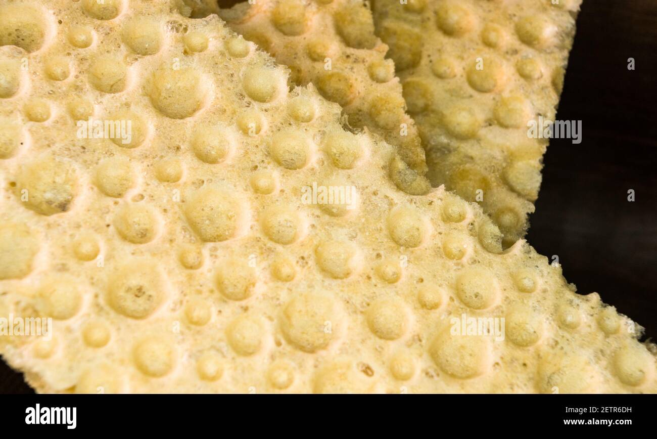 diabetic diet crunches - crispy waffle bread from wheat, texture close ...