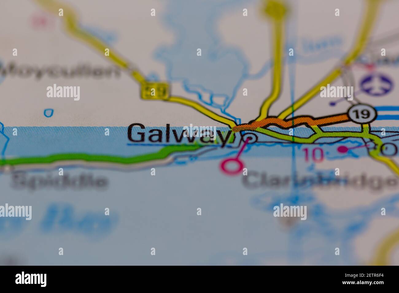 Galway Shown on a road map or Geography map and atlas Stock Photo - Alamy