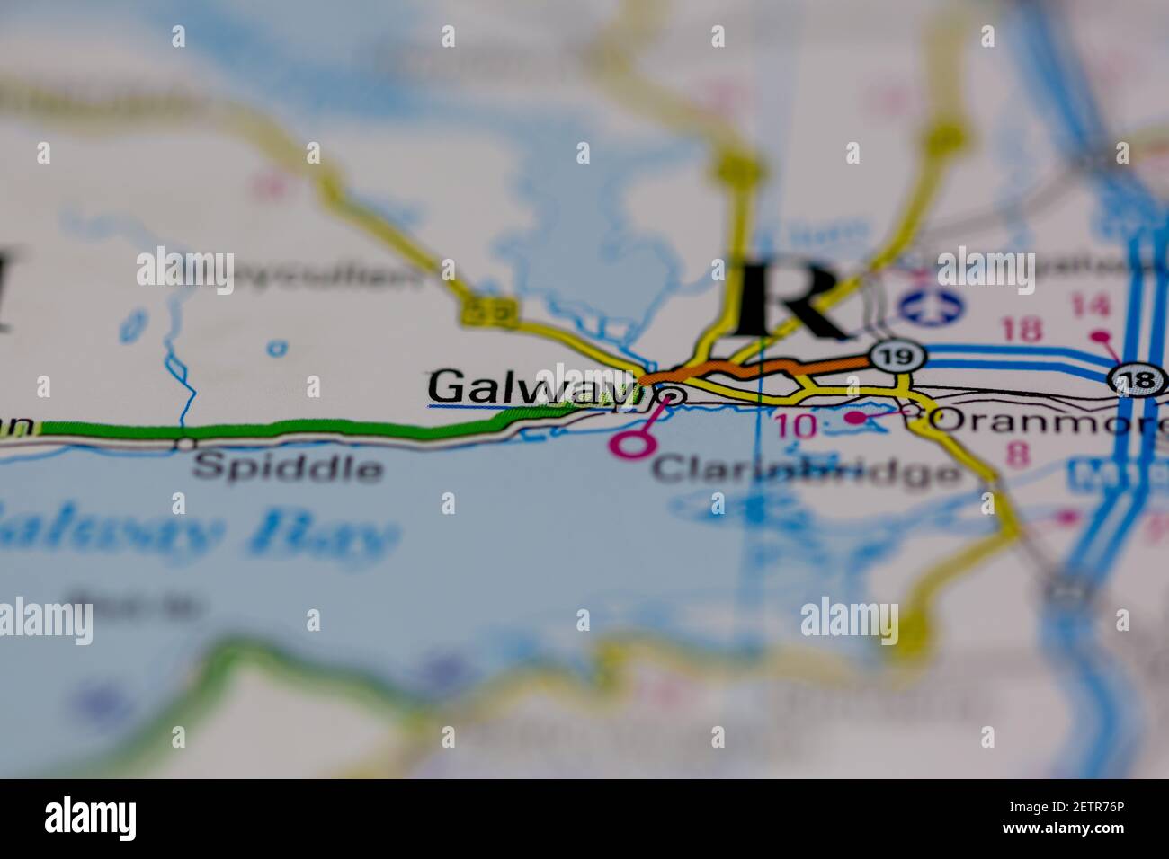Galway Shown on a road map or Geography map and atlas Stock Photo - Alamy