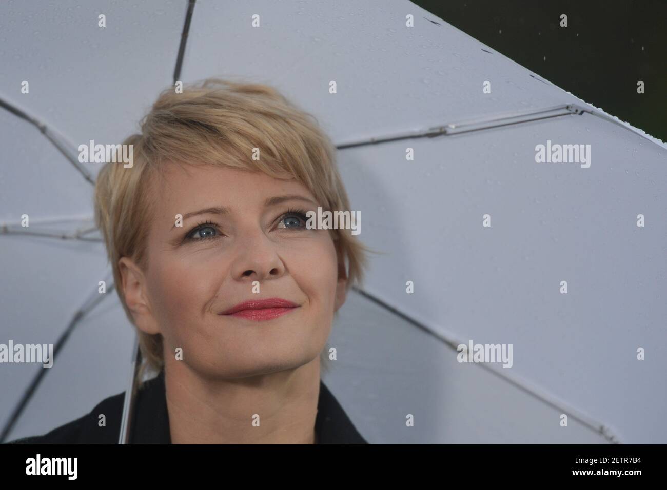 A Polish film actress, Malgorzata Kozuchowska, attends the meeting in ...