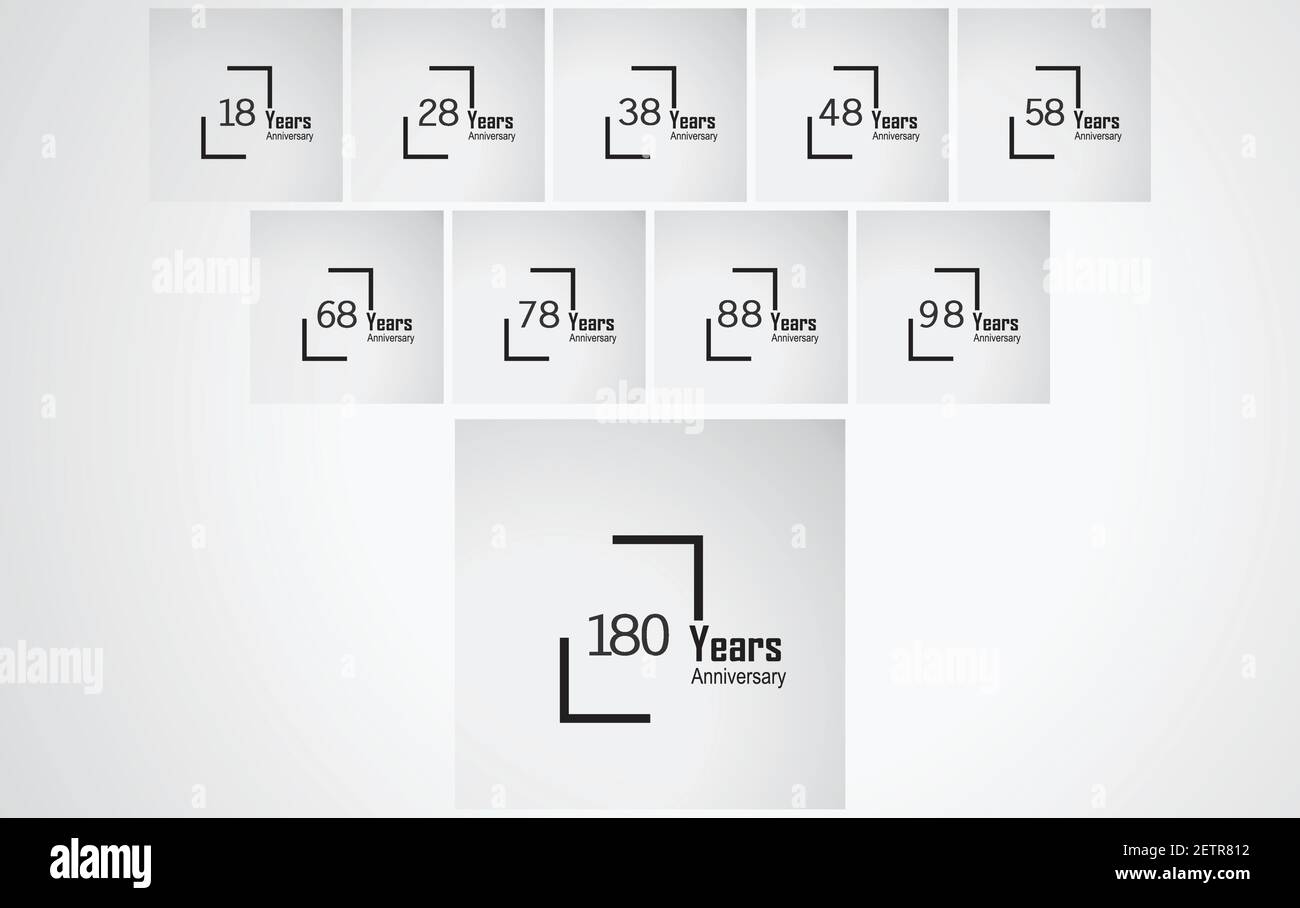 Set 38 Year Anniversary Vector Template Design Illustration box Stock ...