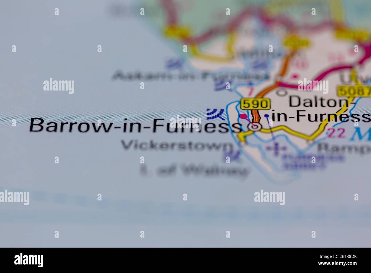 Barrow in Furness Shown on a road map or Geography map and atlas Stock ...