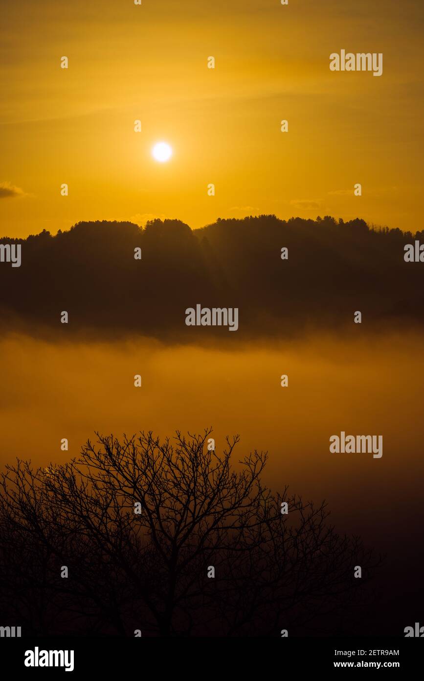sunset at Argimusco mount Etna Sicily Stock Photo - Alamy