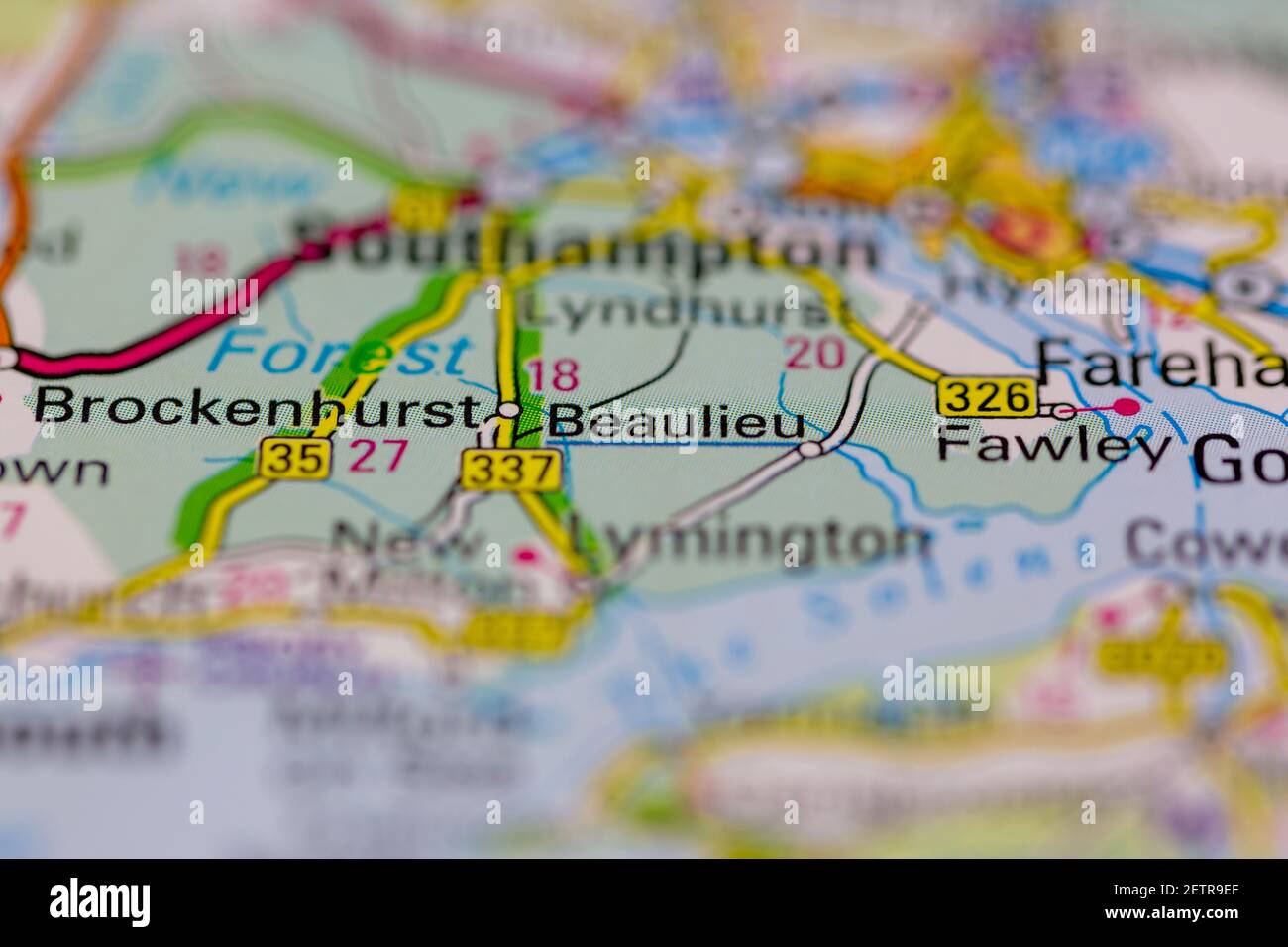 Beaulieu Shown on a road map or Geography map and atlas Stock Photo - Alamy