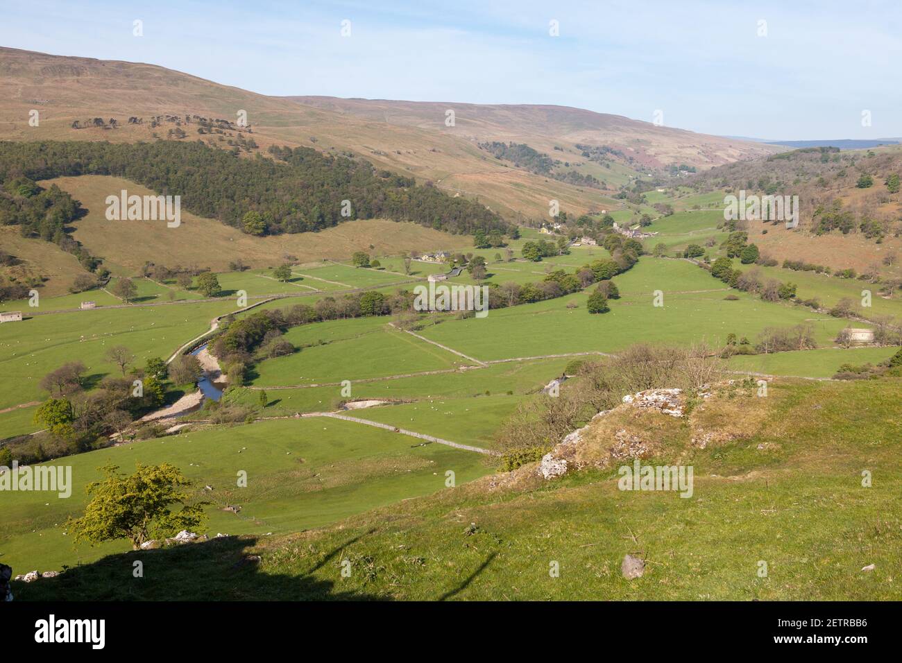 View of Hubberholme and Upper Wharfedale in the Yorkshire Dales ...