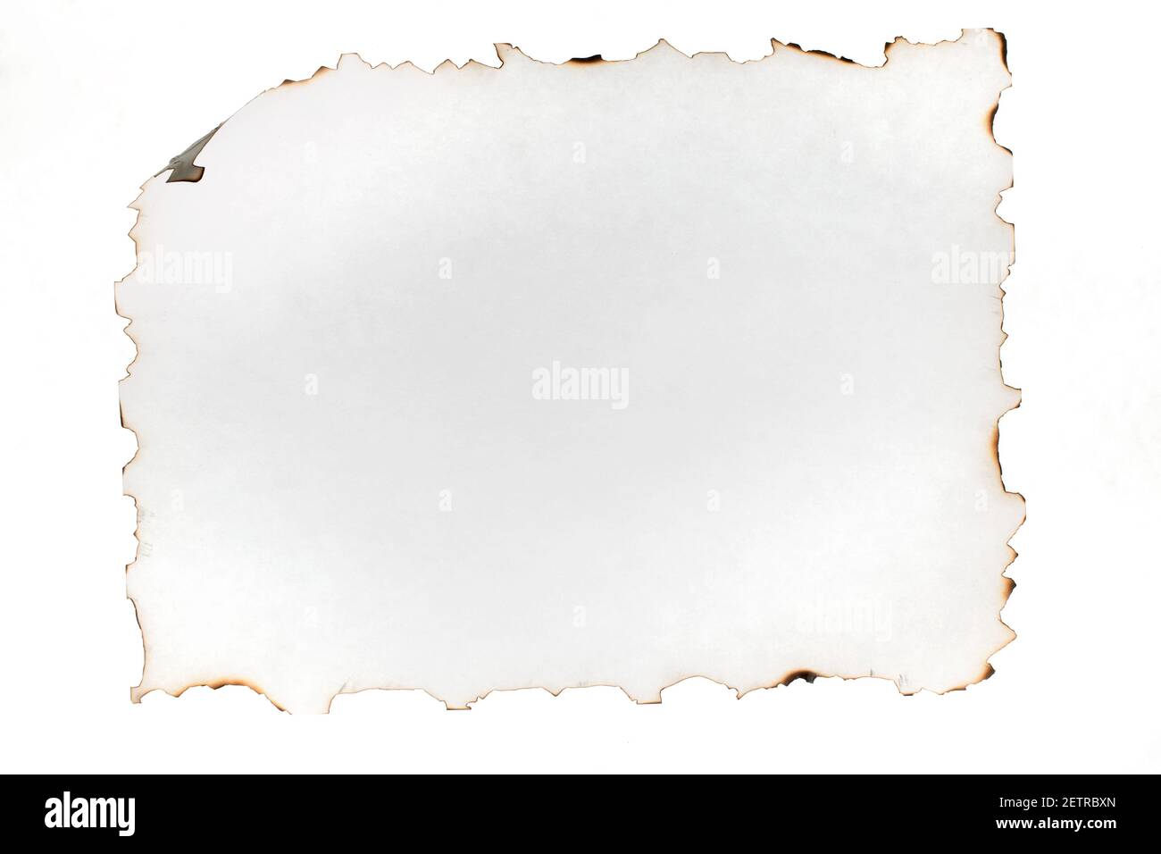 Burnt sheet of paper. Burnt edges paper, isolated on white background ...